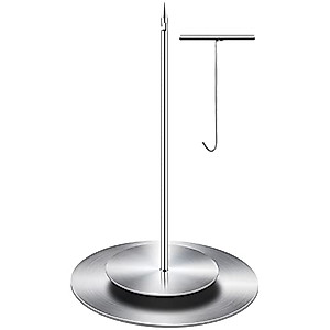 Skewer Hack, Stainless Vertical Skewer Grill with Anti-Scald Design T Hook, Removable Brazilian Grill Rack BBQ Grilling Rack for Tacos Al Pastor, Churrasco, Shawarma, Chickens, Other Dishes.