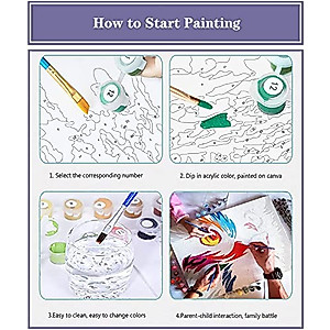 Tiwabb Thanksgiving Paint by Number for Adults,Fall Painting by Numbers Kits On Canvas,Without Frame DIY 4 Pack Fall Pumpkin Truck Oil Painting Acrylic Paints, for Gift and Home Decor 12x16inch