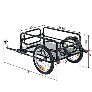 allgoodsdelight365 Steel Frame Bicycle Bike Cargo Trailer Luggage Cart Carrier 110lb Hauler