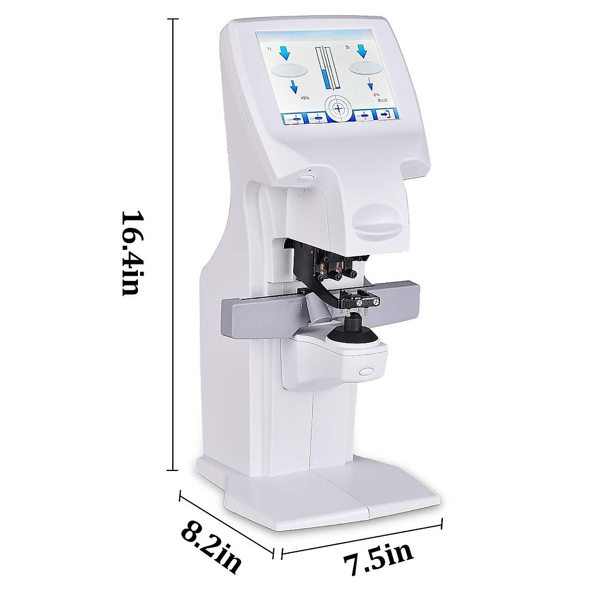 Auto Lensmeter Lensometer Focimeter, Touch Screen Optical Optometry Machine Lens Degree Meter Optical Focimeter Lensometer Measure Device