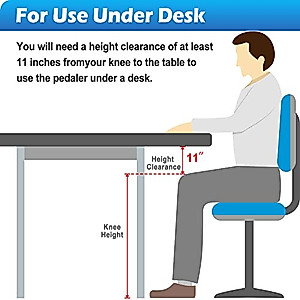 TABEKE Pedal Exerciser - Stationary Mini Exercise Bike for Arm/Leg Exercise, Portable Under Desk Foot Cycle Peddler with LCD Display (Black)