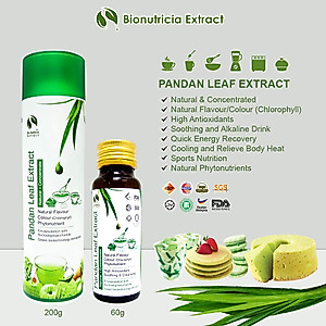 Vanilla of the East, Fresh Natural Asian Gourmet Baking Ingredient, Natural Flavor, Natural Color Chlorophyll of Pandan Leaf Extract Concentrate for Bakery & Beverage (200g) 2 Bottles LY