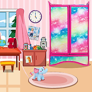 ZITA ELEMENT 18 Inch Girl Doll Accessories Closet Wardrobe Set - Including 18 Inch Doll Clothes Wardrobe, Hangers and Storage Box for Our My Generation Life Doll Accessories