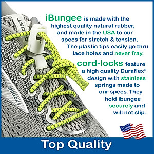 IBUNGEE LACES (Elastic No Tie Shoelaces (Reflective), (Yellow, 38-Inch)