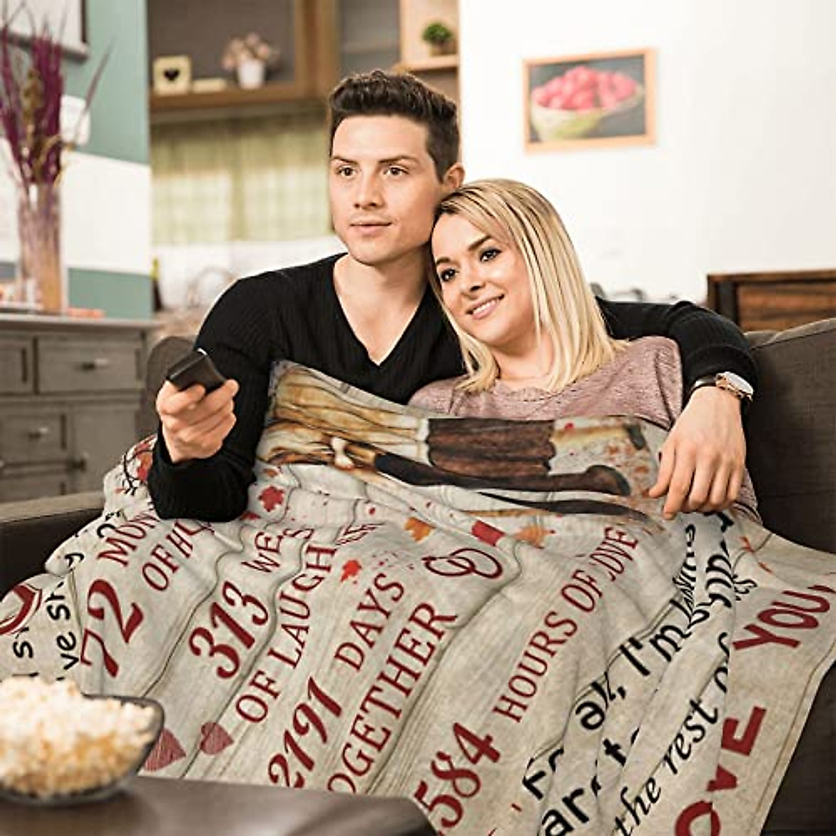 OWL QUEEN Gifts for 6th Anniversary Blanket 6th Wedding Anniversary 6 Years of Marriage Throw Blankets Gift for Husband Wife Couple Gifts 50"x60"