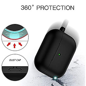 for Airpods Pro 2nd Generation Case Cover 2022, Soft Silicone Skin Cover Shock-Absorbing Protective Case with Keychain for New Apple Airpods Pro Case [Front LED Visible]