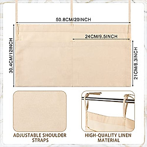 Windyun 2 Pcs Hanging Diaper Caddy Organizer Each with 2 Pockets, Baby Crib Linen Hanging Storage Bag for Baby Essentials, Hang on Crib, Changing Table or Wall