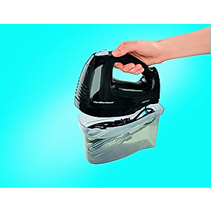 Hamilton Beach Hand Mixer with Snap-on Case, Black