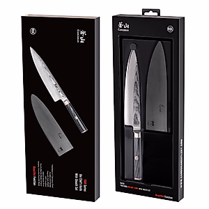 Cangshan YARI Series X-7 Damascus Steel 8-inch Chef's Knife with Sheath