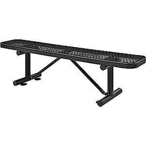 Global Industrial 6'L Expanded Metal Mesh Flat Bench, Black