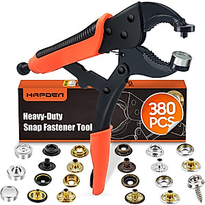 Heavy Duty Snap Fastener Tool Adjustable Snap Setter Tool Includes 20 Sets 15mm Snaps for Boat Cover, Replacing Metal Snaps, Repairing Boat Covers, Canvas, Sewing, Tarps