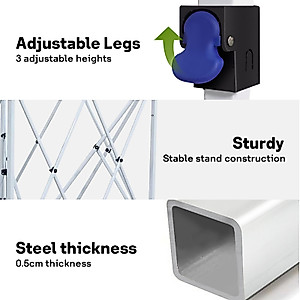 Kaen 10x10 Pop Up Canopy with Adjustable Height, Waterproof and UV-Resistant Shelter, 10x10 FT Pop Up Canopy with 4 Side Walls Instant Shade Canopy Tent for Outdoor Events, Camping and Beach (Black)