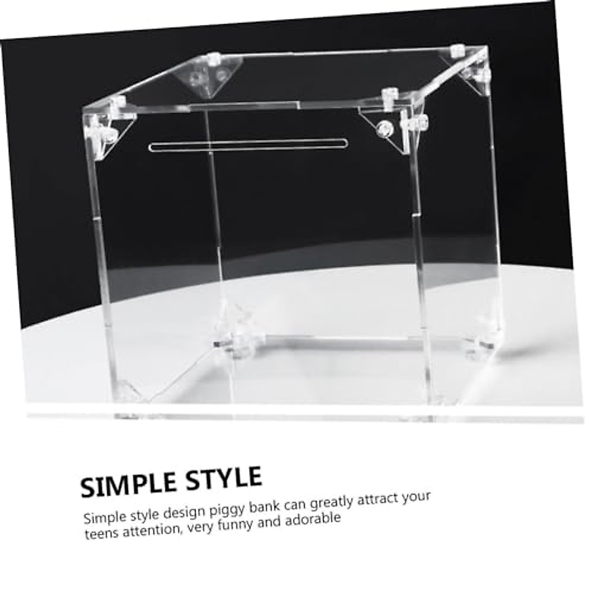 JOEBO Acrylic Piggy Bank Tabletop Coin Container Tabletop Saving Bank Money Supply Cash Saving jar Transparent Bank Daily use Saving Pot Compact Bank Cylinder Household Products 15c