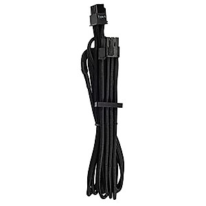 CORSAIR Premium Individually Sleeved PSU Cables Starter Kit – Black, 2 Yr Warranty, for Corsair PSUs