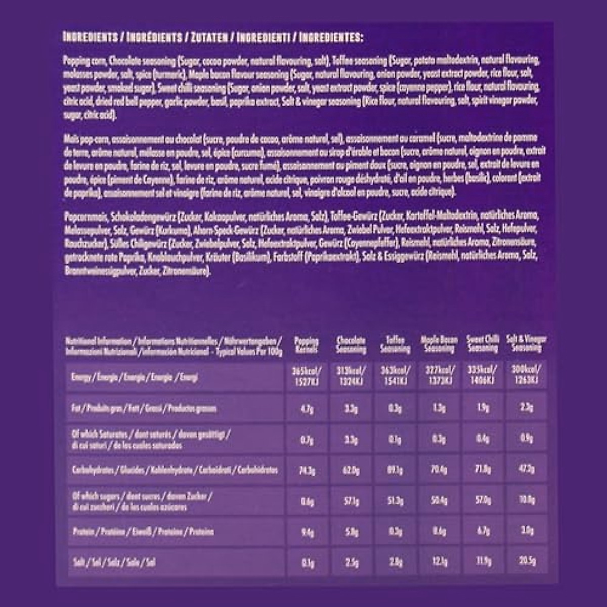 Popcorn Seasoning Kit, Make Your Own Popcorn, Five Delicious Popcorn Seasonings Set + 18oz Popcorn Kernels, Vegan and Gluten Free - Movie Night Gift - Imported from the UK - British Candy from England