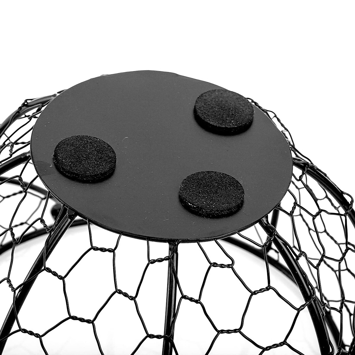 AVLA Chicken Egg Basket, Black Wire Egg Collection Baskets with Ceramic Lid for Gathering Fresh Eggs, Chicken Egg Holder, Decorative Farmhouse Style Cute Egg Storage Container for Kitchen, Countertop