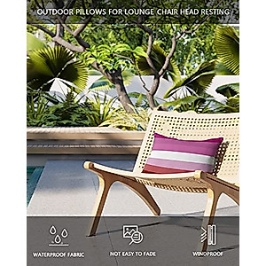 Recliner Head Pillow Ledge Loungers Chair Pillows with Insert Modern Sexuality Flag Asexual Purple and Brown Lumbar Pillow with Adjustable Strap Outdoor Waterproof Patio Pillows for Beach Pool, 2 PCS