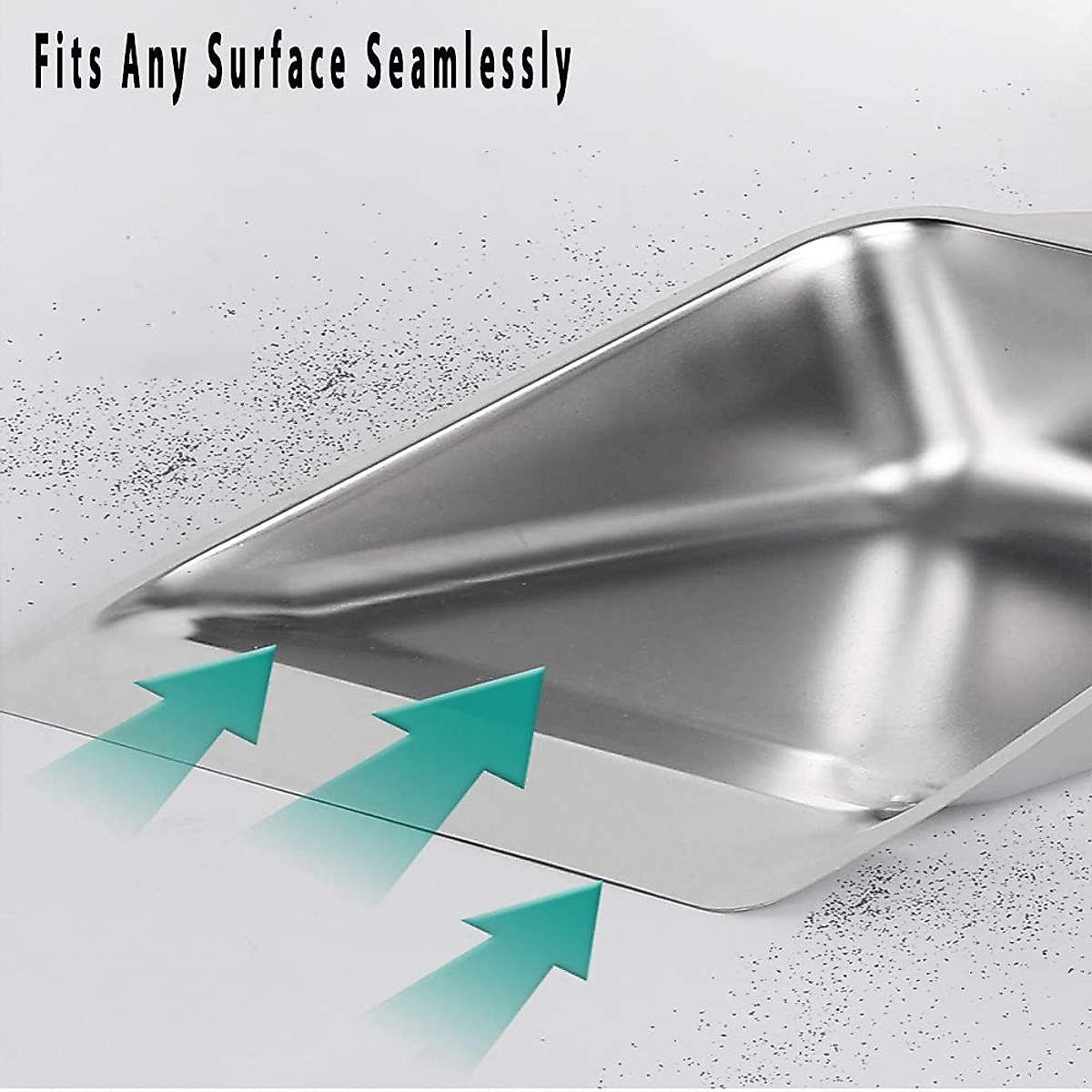 YONILL Dust Pans with Long Handle - Metal Upright Dustpan Heavy Duty, 35" Long Handled Stand Up Dustpans for Lobby, Garage, Home and Yard (Dustpan only)