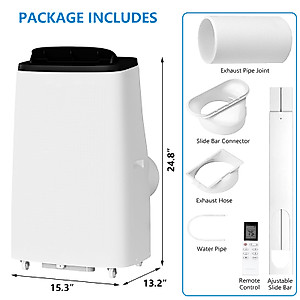 GAOMON Portable Air Conditioners, 14,000btus Portable AC for Room up to 700 Sq. Ft. with Remote Control, 24H Timer, 4-in-1 Air Conditioner with Cool, Fan and Dehumidifier
