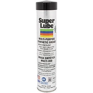 Super Lube 21036 Synthetic Grease (NLGI 2), 3 oz Cartridge, Translucent White, 1 pack
