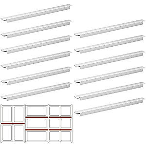Zonon 12 Pcs Stainless Steel Adaptor Bar, Long Food Bar Divider Bar Metal Steam Table Adapter Bar for Hotel Restaurant Catering Home Commercial Food Service Accessories (12.8")
