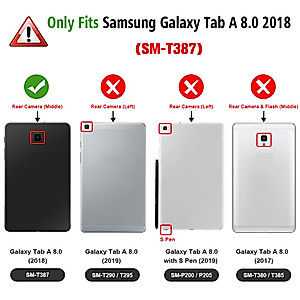 Fintie Folio Case for Samsung Galaxy Tab A 8.0 2018 Model SM-T387, Slim Fit Premium Vegan Leather Stand Cover, Black