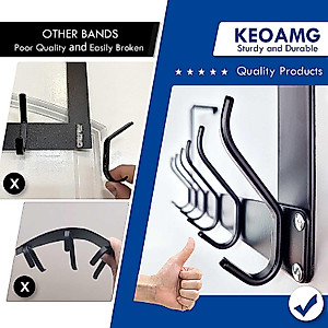 KEOAMG Over The Door Hooks, No Assembly Required Door Hanger Hook, Sturdy Over The Door Coat Rack, Over Door Hanger Door Hooks for Hanging Clothes, Towels, Hats, Matte Black