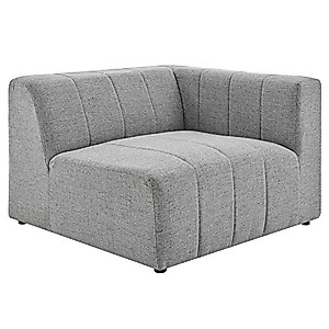 Modway Bartlett Channel Tufted Upholstered Sectional Sofa, 5-Piece L-Shape, Light Gray