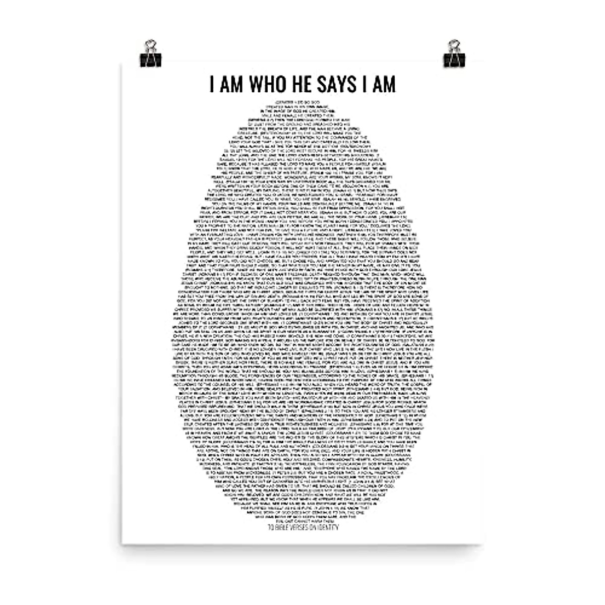Fingerprint 70 Bible Verses on Identity by Project Made New, Jesus Painting, Thumbprint, Christian Art, lds art, Bible Art, Scripture Art Print Gods Thumbprint Fingerprint (White, 20x30)