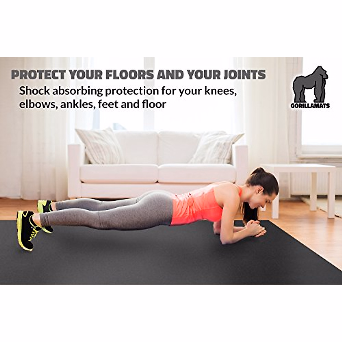 Premium Extra Large Exercise Mat - 10' x 4' x 1/4" Ultra Durable, Non-Slip, Workout Mats for Home Gym Flooring - Plyo, MMA, Cardio Mat - Use With or Without Shoes (120" Long x 48" Wide x 6mm Thick)