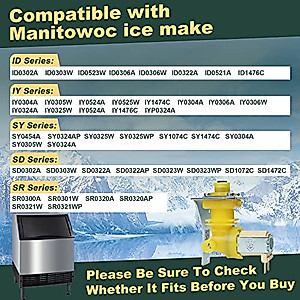 【2023 Upgrade 】000009120, 000008487, 000008483 Ice Machine Water Freezer Inlet Valve 120V, 60Hz, 5W, Compatible with Manitowoc Ice Machine. Fits I, IB, JC, S, SD, QR, SD Series (2-Year Warranty)
