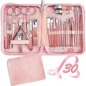 Manicure Set 30 in 1 Nail Clipper set, REDFLOW nail clippers, fingernail & toenail clippers, Manicure Tools, pedicure tools, Suitable for Travel Manicure Kit, Nail Set Kit With Everything Profe