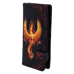 Nemesis Now Anne Stokes Phoenix Rising Mythical Bird Embossed Purse, Black, 18.5cm