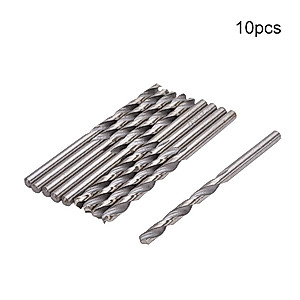 Auniwaig 10pcs 0.17" HSS-4241 Round Shank Twist Drill Bit 4.4mm Diameter, Silver Grind Heat Treatment Drilling Tool, for Steel Aluminum Alloy