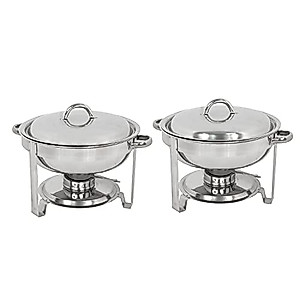 MAXCBD Stainless Steel 2 Pack 8 Quart Chafing Dish 5 Quart Tray Buffet Catering Chafers