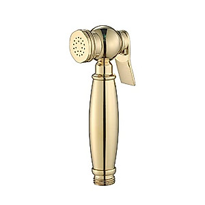 ZLOCYIVHE Handheld Toilet Bidet, Cloth Diaper Sprayer Bidet Faucet Mixer Tap, 1.5m 304 Stainless Steel Shower Pipe, ABS Shower Base,Chrome(Titanium Gold)