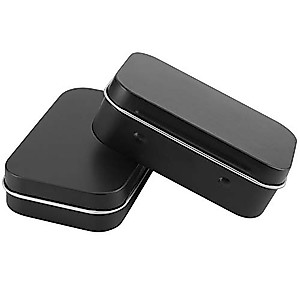 ZOENHOU 60 PCS 3.7 x 2.3 x 0.8 Inch Rectangular Metal Empty Hinged Tins, Matte Black Portable Small Storage Tin Box Containers with Lids, Home Organizer for Jewelry Crafts Candy Gift Card Holder