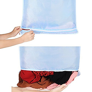 CMJLBM Oxford Fabric Space Saving Door-Hanging Laundry Hamper Bag with Pocket Foldable Large Dirty Clothes Storage Organizer with 2 Stainless Steel Door Hooks & 2 Suction Cups for Bedroom (Pink)