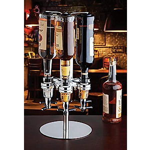 Godinger 6 Bottle Liquor Dispenser, Revolving Whiskey Bottle Dispenser Holder