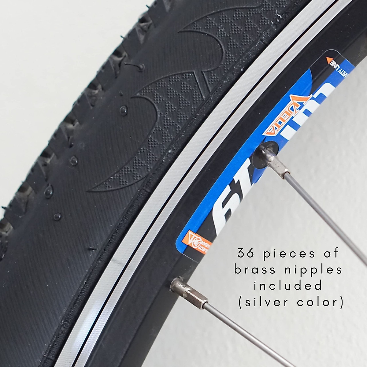 Vincita 36 Pieces 14G J Bend Bicycle Stainless Steel Spokes 254mm - 294mm with Brass Nipples for MTB Wheel Spokes, Ebike, Downhill, Trekking, City Bikes - Replacement/Repair Spokes (262 MM)…