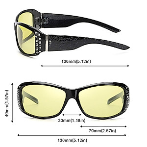 IGnaef Women photochromatic Night Vision Glasses for Driving, Anti Glare Polarized Safety Nighttime/Rainy Glasses