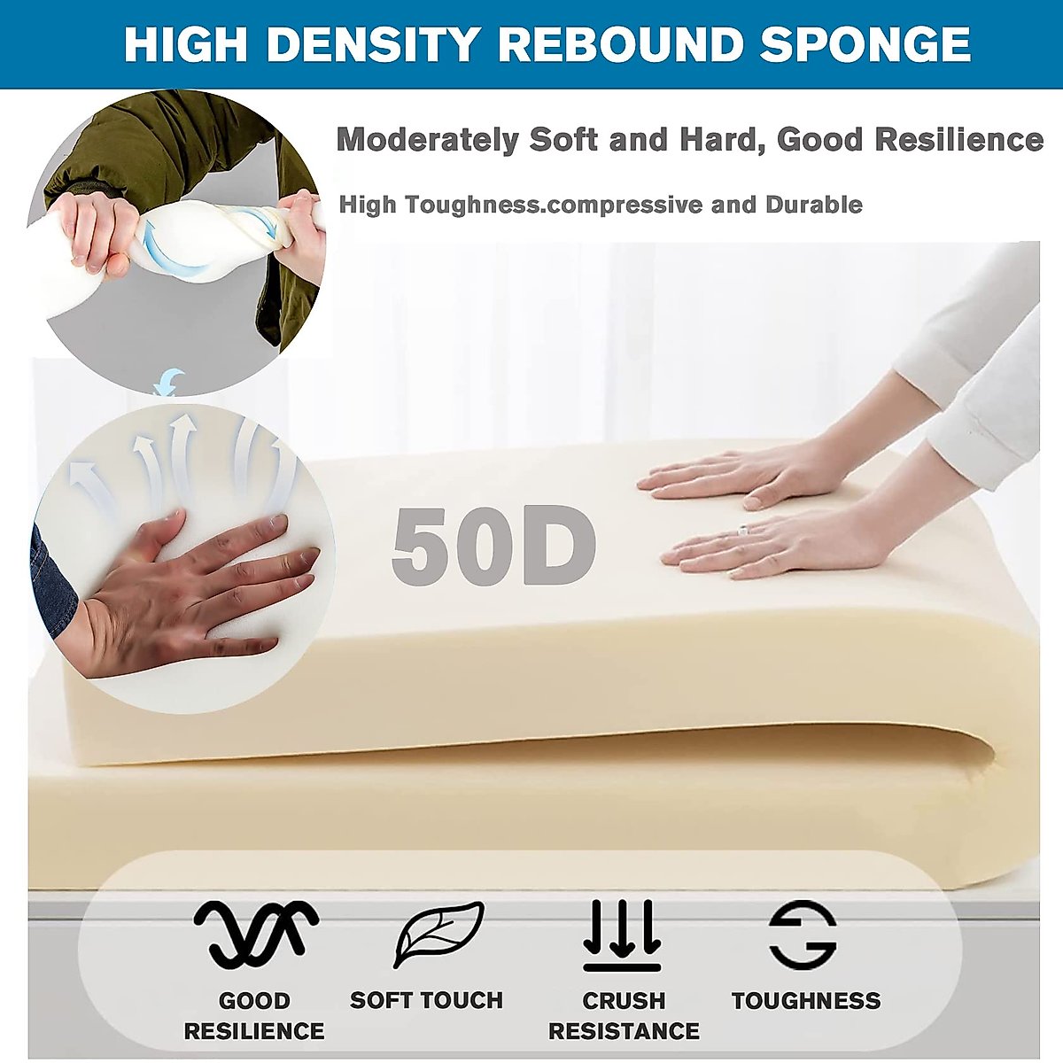 SXROMDA Customize Bench Cushion, Furniture Cushion, High Density Memory Foam, Linen Washable, Non-Slip Bench Pad for Shoe Bench Rack, Window, Piano, Dining (Custom Size, Dark Coffee)