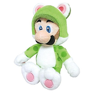 Little Buddy Super Mario Neko Cat Luigi Plush, 10""", Multi-Colored