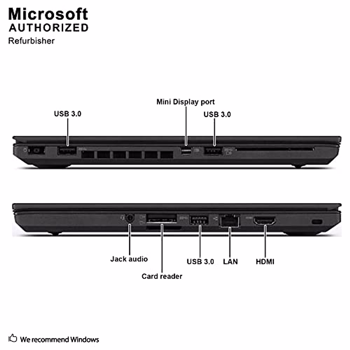 Lenovo ThinkPad T460s (20F9-0038US) Intel Core i5-6300U, 8GB RAM, 256GB SSD, Win10 Pro64 (Renewed)