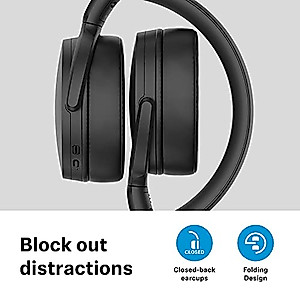 Sennheiser HD 350BT Bluetooth 5.0 Wireless Headphone - 30-Hour Battery Life, USB-C Fast Charging, Virtual Assistant Button, Foldable - Black