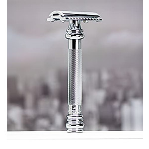 Merkur Heavy Duty Long Barber Pole Safety Razor, Chrome