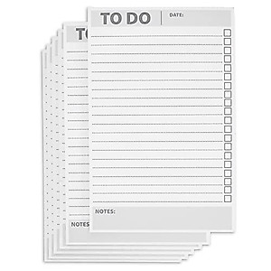 6 Pack To Do List Notepads, Daily Reminder Checklist (8.5 x 5.5 In, 60 Sheets Each)