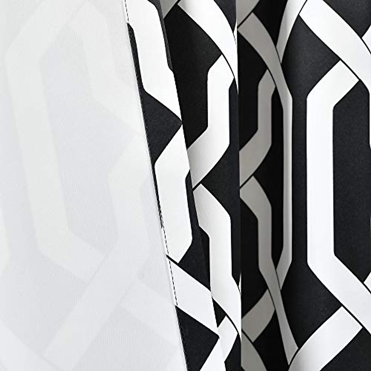 Lush Decor Edward Trellis Curtains Room Darkening Window Panel Set for Living, Dining, Bedroom (Pair), 84” x 52”, Black