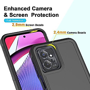 LEXNEC Designed for Moto G Power 2023 & Moto G 5G 2023 Case,Heavy-Duty Tough Rugged Lightweight Slim Shockproof Protective Men Women Phone Case Cover for Motorola G Power 2023 5G (6.5",2023)[Black]