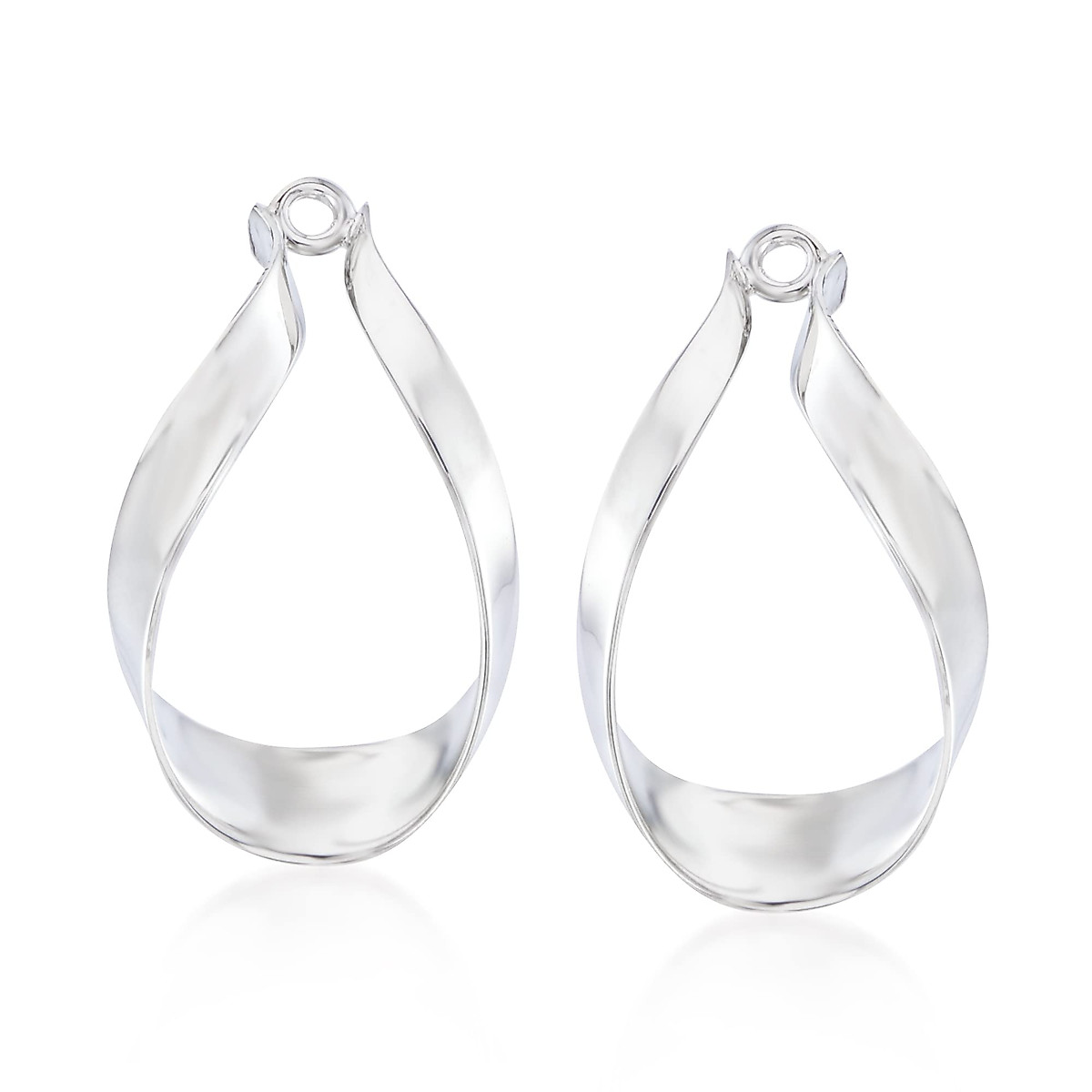 Ross-Simons Sterling Silver Ribbon Drop Earring Jackets